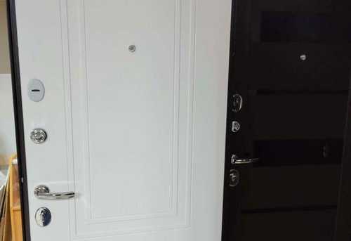 Дверь 9 см Серебро Велюр белый софт