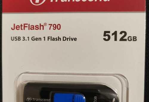 USB флешка 512Gb Transcend JetFlash 790K (новая)