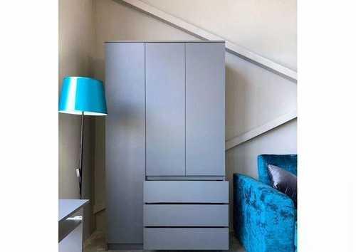 Шкаф трехдверный 1.2м графит IKEA-стиль новый