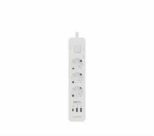 Harper Сетевой фильтр с USB зарядкой UCH-350 White