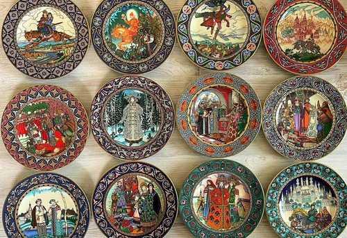 Полный набор 12 тарелок " Русские сказки ". V&B