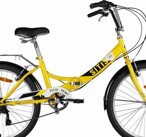 Велосипед sitis point 7sp 24" (2024) Yellow-Black