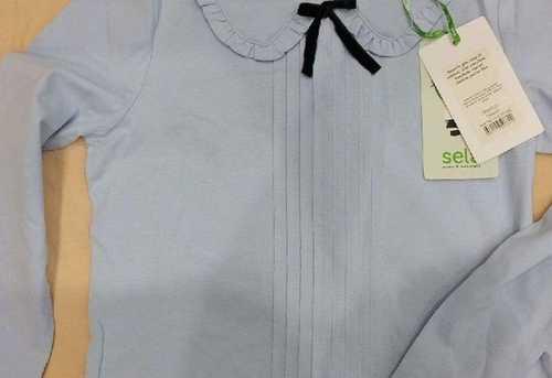 Голубая трикотажная блузка Sela 146 новая