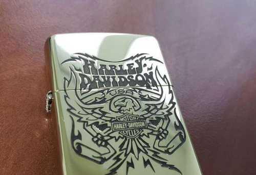 Зажигалка zippo с гравировкой Harley-Davidson Moto