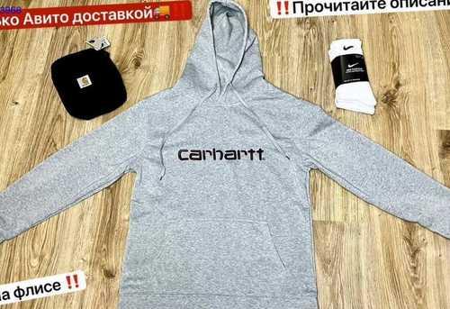 Худи Carhartt серая на флисе новая