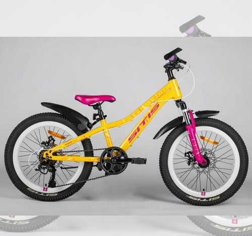 Велосипед sitis daisy 20" (2024) Yellow-Purple Sta23