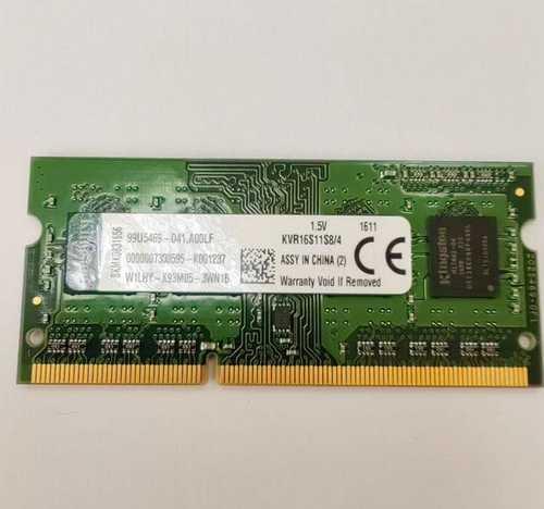 Память для ноутбуков Kingston ddr3 1600 MHZ 4 Gb