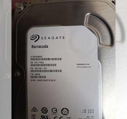 Жесткий диск Seagate, 500Гб