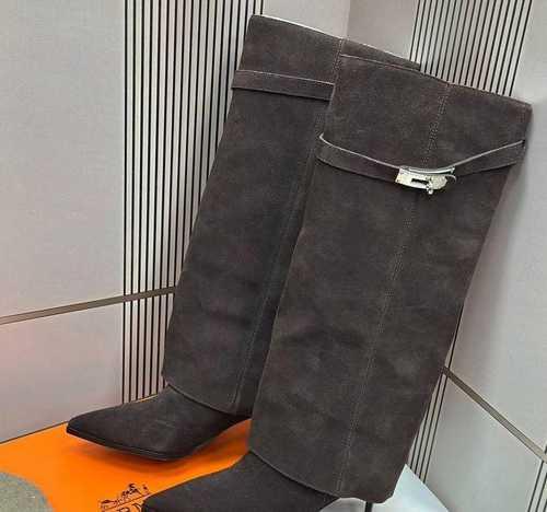 Сапоги на шпильке Hermes Brown 36-40