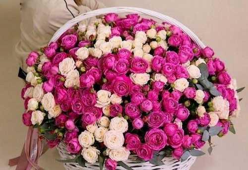Кустовые пион.розы,букет цветов с доставкой