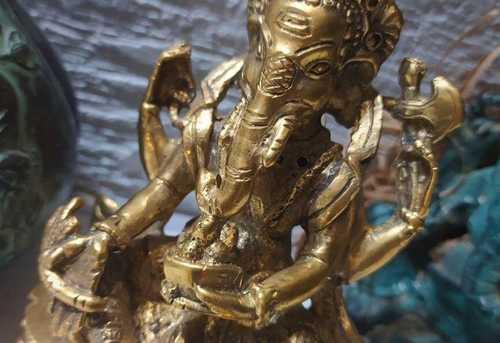 Ганеша латунь слон Индия бронза статуэтка фигурка