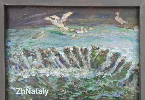 Уточки. Пленэрная живопись ZhNataly Картина пейзаж