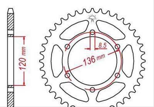 Звезда цепного привода JTR846.45
