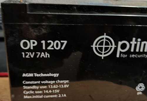 Аккумулятор Optimus OP 1207 (12V / 7Ah)