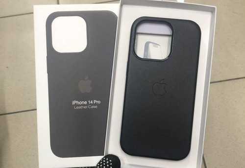 Чехол на iPhone 14 Pro Leather Case чёрный