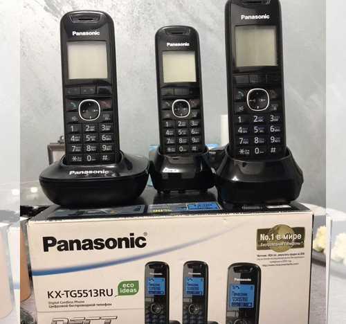 Panasonic радиотелефон KX-TG5513RU 3 трубки