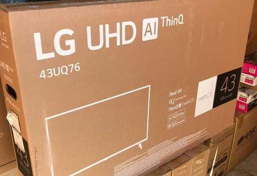 Белый телевизор LG 43UQ76906LE 4K/UHD