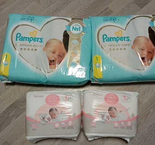 Подгузники pampers premium care 1