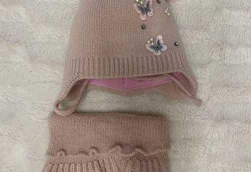 Комплект шапка и снуд-манишка, 38-41 р, зима