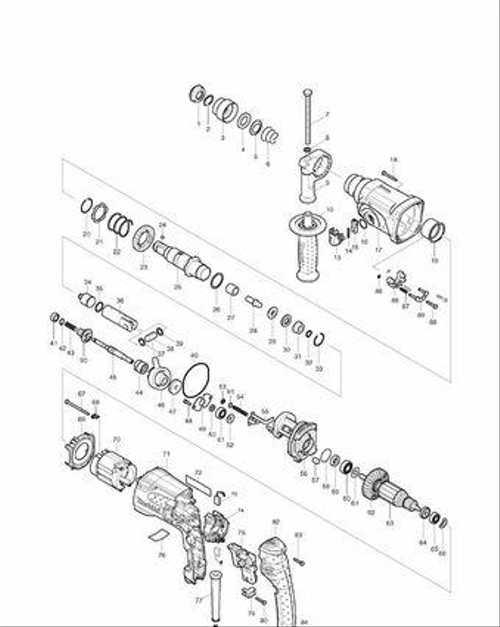 Запчасти для перфоратора Makita HR2470