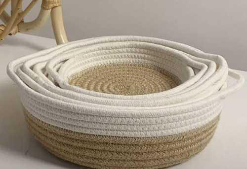 Плетеная корзина для хранения из хлопковой веревки