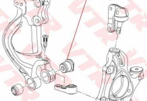 Сайлентблок поворотного кулака передней подвески