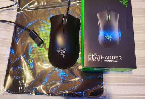 Игровая мышь razer deathadder essential +коврик