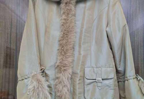 Куртка зимняя с натуральным мехом женская