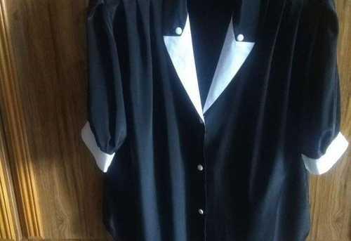Блузка черная шелковая