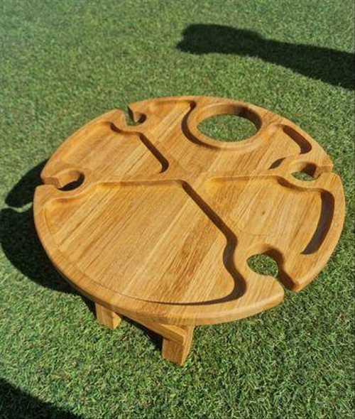Винный столик деревянный на 4 бокала дуб, Винница