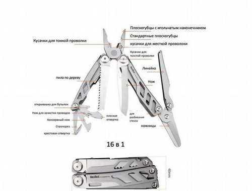 Мультитул NexTool Flagship Pro 16 в 1, NE20143