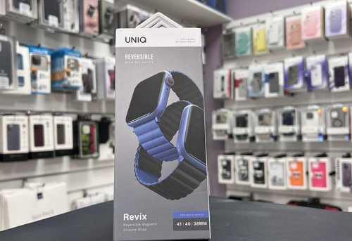 Ремешок uniq Revix Apple Watch 41/40/38 Blue/Black