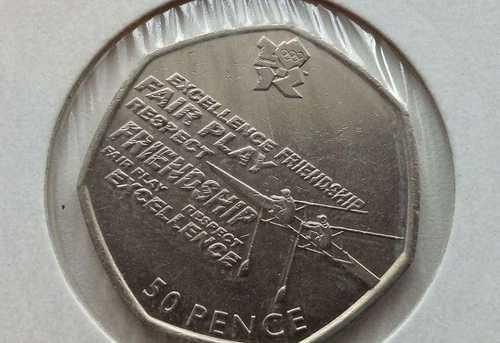 Монета 50 пенсов " Олимпиада в Лондоне"