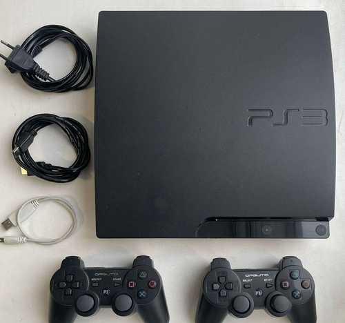 PS3 Slim прошитая / 2 джоя / 30 игр   магазин игр