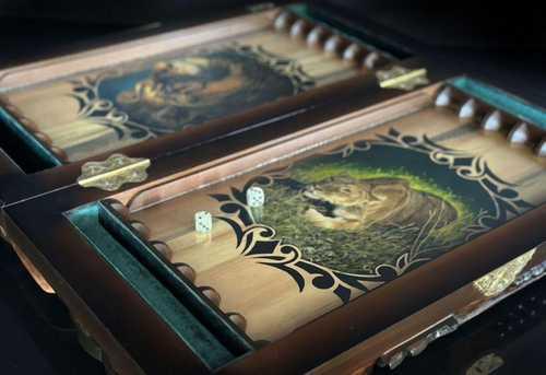 Нарды VIP "Лев" со стеклянным полем