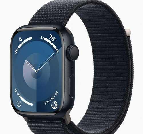 Смарт-часы Apple Watch Series 9, 41 мм Midnight Al Midnight,GPS   Cellular, Sport Loop