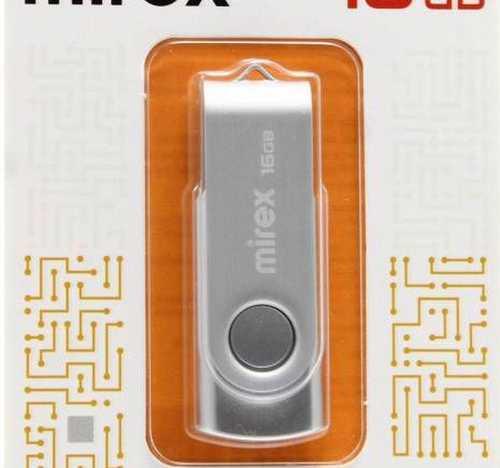 Флешка 16 гб USB Mirex Swivel Silver