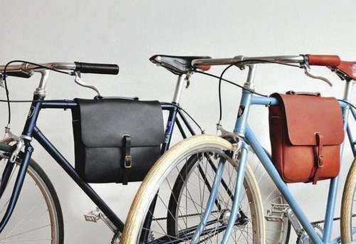 Боковые сумки кофры на велосипед из кожи