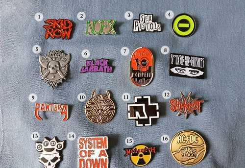 Значки Rammstein, Pink Floyd, Type O Negative