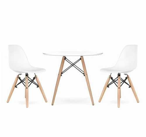 Обеденная группа Стол круглый   стулья Eames