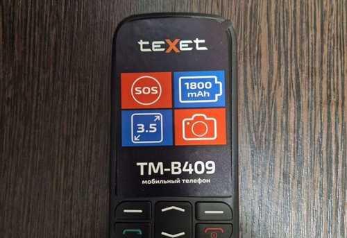 Кнопочный новый телефон Texet tm-b409