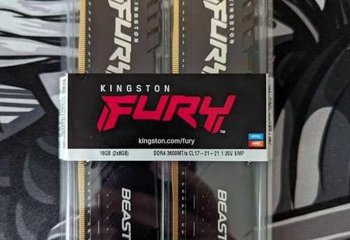 Kingston fury Beast 16GB (2х8) 3600MHz (новая)