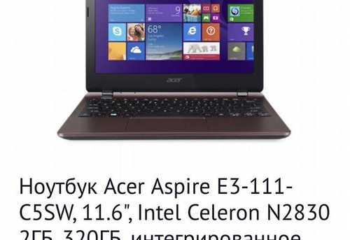 Ноутбук Acer e3–111-c5sw
