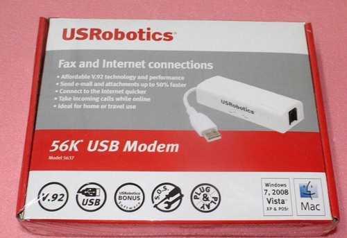 Внешний USB Fax Modem 56K Zoom US Robotics новый