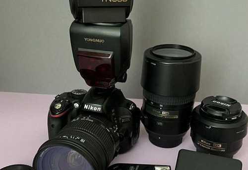 Nikon d5100 с внешней вспышкой и 3 объективами