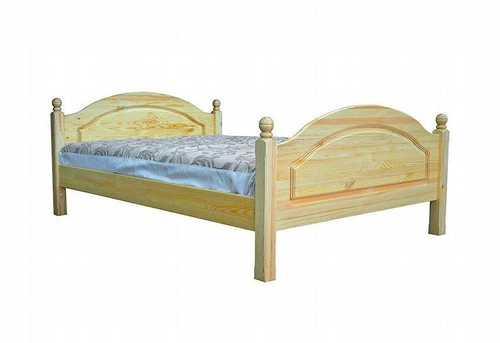 Кровать 2-16 лотос, высокое изножье, Сосна натурал