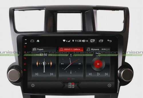 Штатная магнитола unison toyota Highlander 10HG