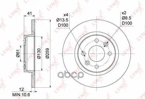 BN-1123 диск торм. Renault Logan 1.4/1.6 04 B
