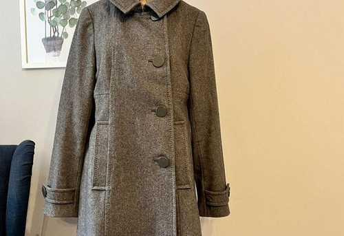 Пальто женское серое шерстяное H&M 38