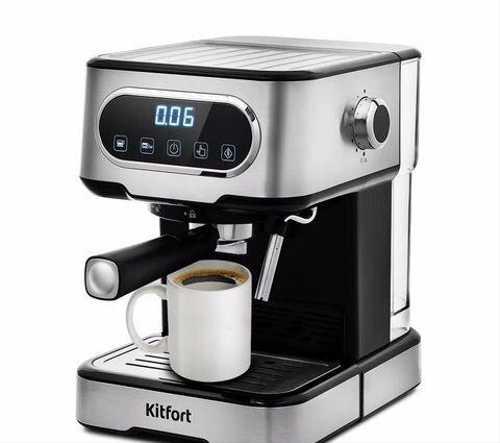 Кофеварка Kitfort KT-765 1100Вт серебристый черный